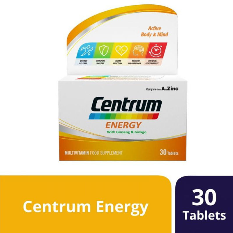Halal Centrum Energy with Ginseng & Ginkgo Biloba 30 tabs– Medical Mart ...